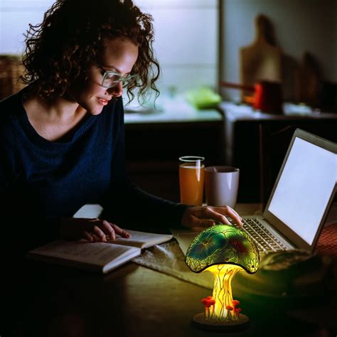 Painting Mushroom Table Lamps Bohemian Resin Mushroom Table Lamp Night