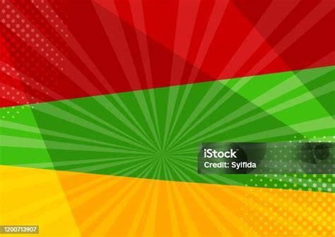 팝 아트 스타일의 하프 톤 그림자와 만화 다채로운 배경 빨간색 녹색 및 노란색 색상입니다 벡터 개념에 대한 스톡 벡터 아트 및 기타 이미지 Istock