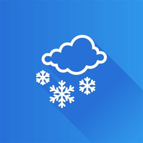 Premium Vector Weather Overcast Snowing Flat Color Icon Long Shadow