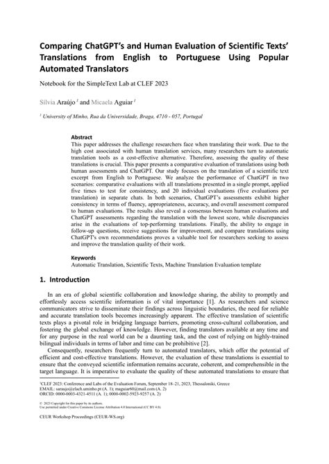 Pdf Comparing Chatgpts And Human Evaluation Of Scientific Texts