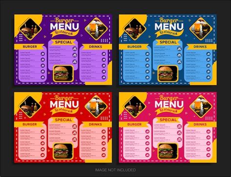Concepto de diseño de plantilla de menú de comida Vector Premium