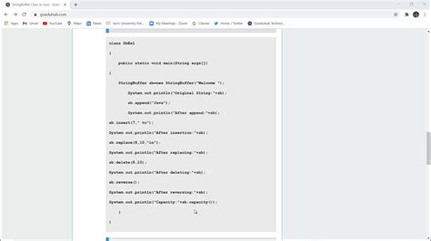 Stringbuffer Class In Java Important Methods Of Stringbuffer Class Youtube