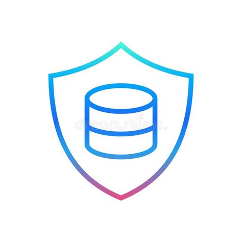 Data Security Line Colourful Icon Data Protection Concept Illustration