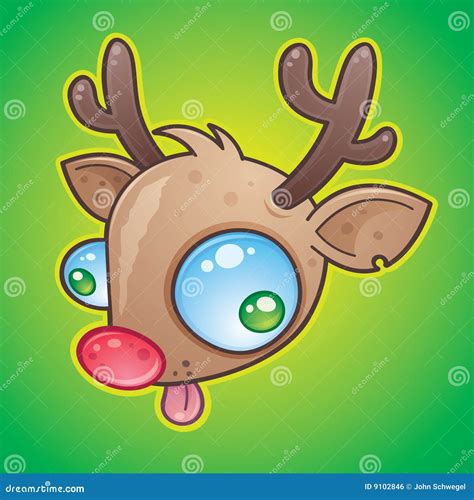 Rudolph The Red Nosed Reindeer Vector Cartoon Illustration