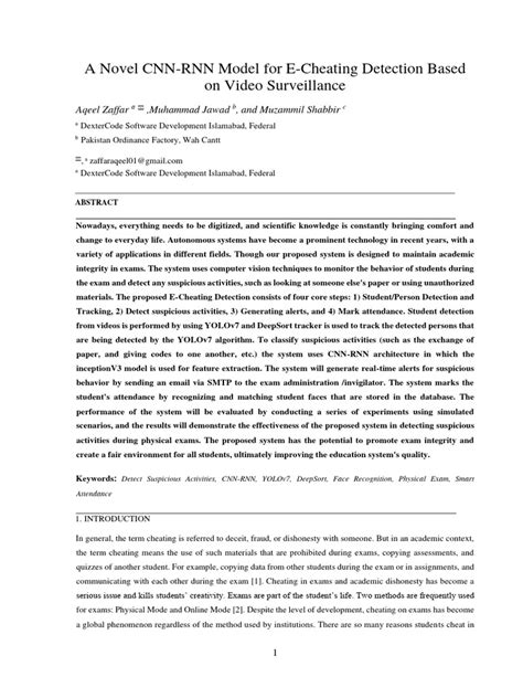 a novel cnn rnn model for e cheating detection based pdf