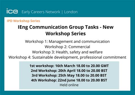 📚 New Workshop Series Ieng Communication Task Workshops 📚 The London Early Careers Network Are