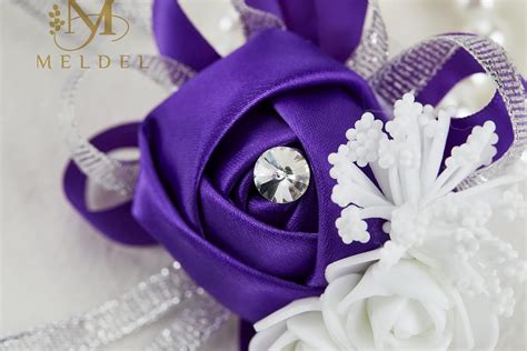 Meldel Ramillete de muñeca artificial para novia dama de honor boda
