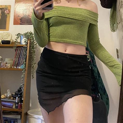 Womens Black Skirt Depop