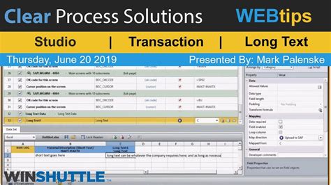 Winshuttle Tutorial And Webtips Studio Tips Tricks Working With