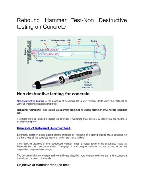 Ppt Rebound Hammer Test Non Destructive Testing On Concrete One