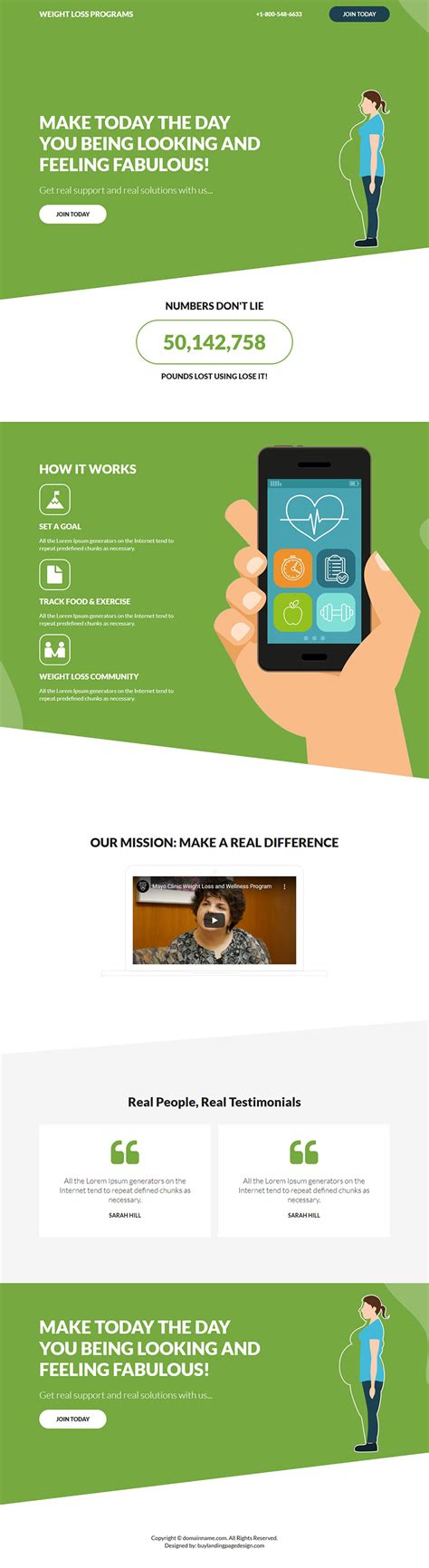 Weight Loss Programs Responsive Landing Page