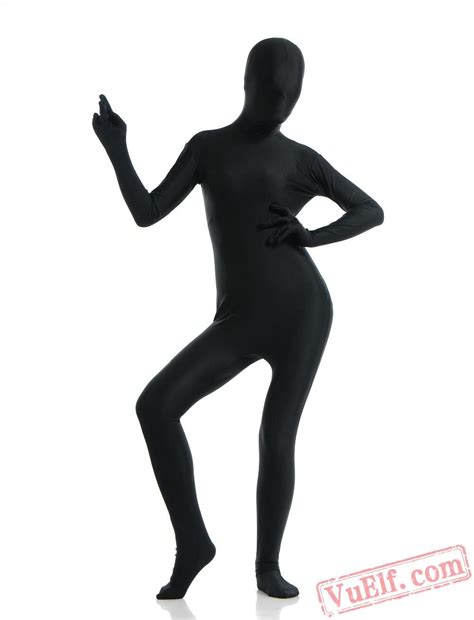 Black Full Body Costumes Lycra Spandex Bodysuit Zentai Suit