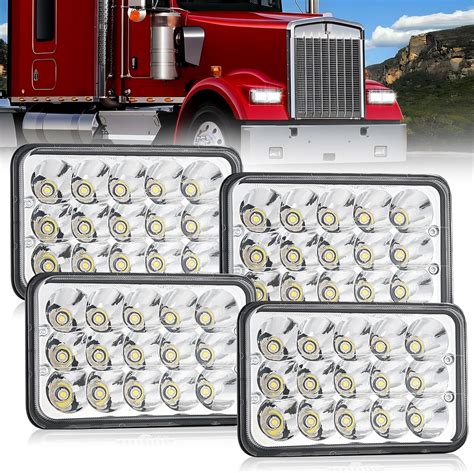 Nilight 4x6inch Led Headlights 45w Hilo Sealed Beam Rectangular