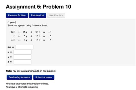 Solved Point Solve The System Using Cramer S Rule Chegg