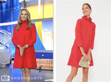 Fox And Friends June 2024 Janice Deans Navy Blue Printed Midi Shirt