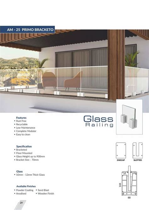 Tone Glass Railing At ₹ 950feet Railing Glass In Chennai Id