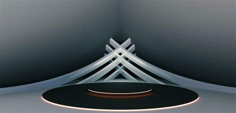 Background Stage Podium Curved Podium Background Circle Laser Round Stage And Light Dark