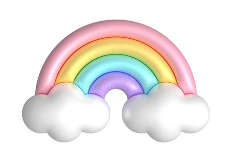 3d Rainbows In Candy Pastel Color Purple Blue Yellow Pink Cute