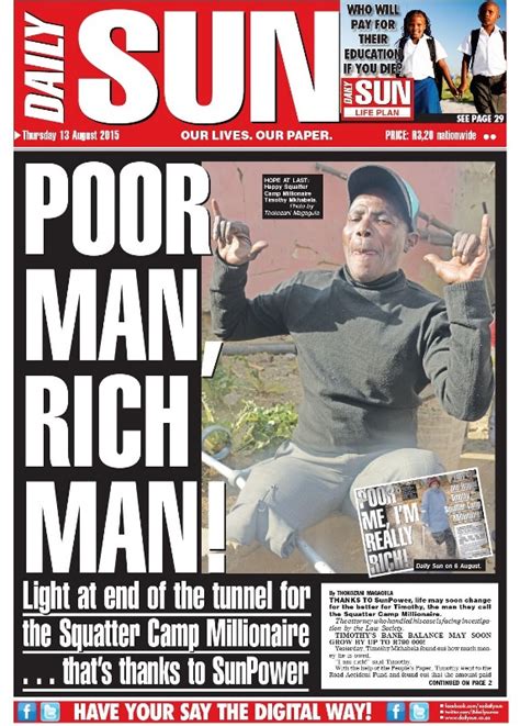 Poor Man Rich Man Daily Sun News And Analysis Politicsweb