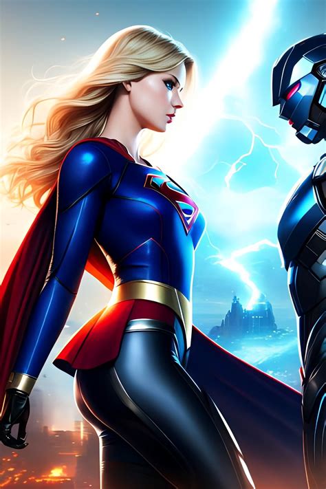 Supergirl And Alien Robot Evandro Marques Amvai By Evandromarquesamv