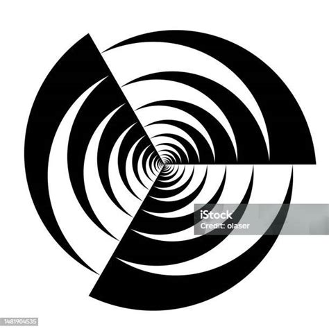 Three Section Concentric Bent Triangles Circular Pattern Stock