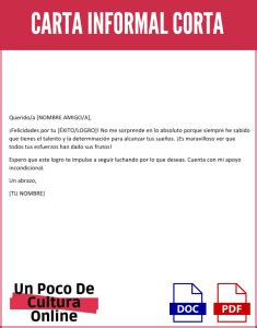 Carta Informal Ejemplos Y Modelos Gratis Para Descargar