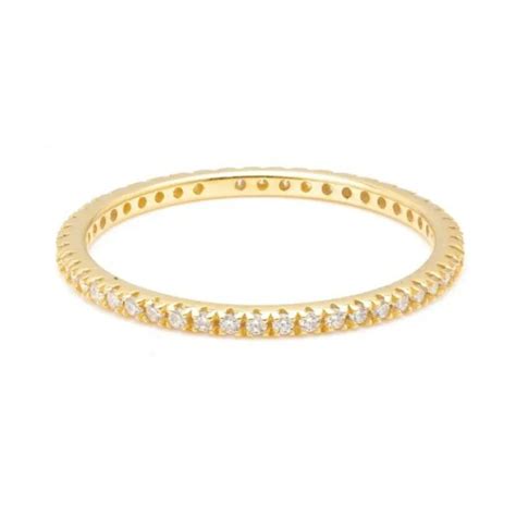 Bague DÉternitÉ Pleine De Diamants Simulés De 030 Ct En Argent Plaqué
