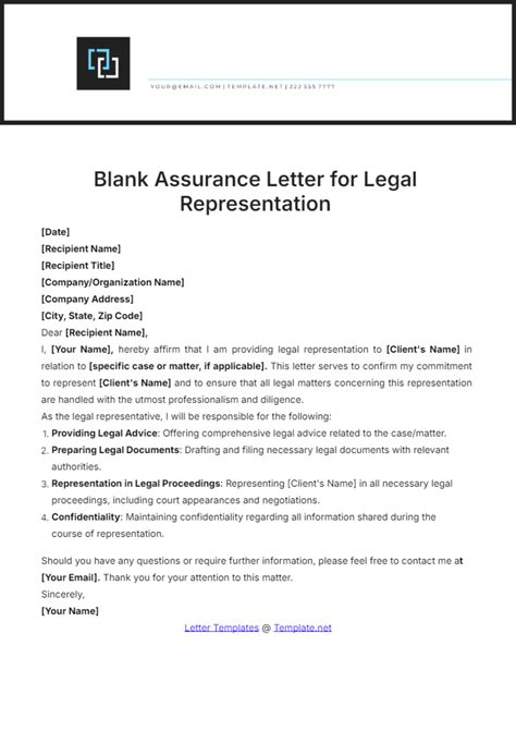 Free Assurance Letter Templates Editable And Printable