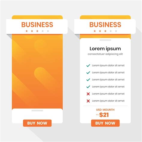 Premium Vector Subscription Price List User Interface Vector Template