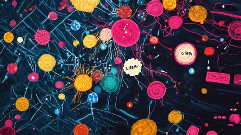 Colorful Playful Map Depicting Bacteria Colonies As Vibrant Cities In A