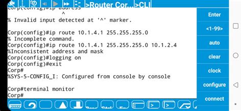 getting inconsistent address and mask when trying to add a static route