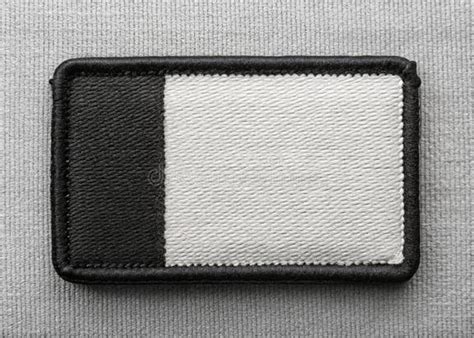 Elegant Black And White Rectangle Embroidered Patch Mockup A Versatile
