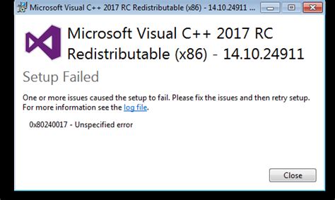 Error 0x80240017 Installing Microsoft Visual C 2015 Microsoft Community
