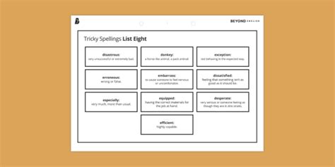 Tricky Spelling List Word Mat Teacher Made