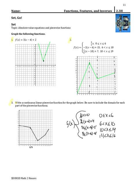 name functions features and inverses 2 3h set go set graph the