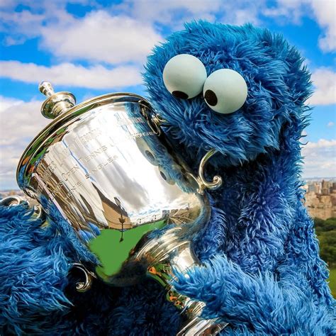 Cookie Monster And The Us Open Trophyi Didnt Know He Played Tennis Monster Cookies