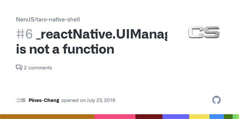 ReactNative UIManager GetViewManagerConfig Is Not A Function Issue 6 NervJS Taro Native