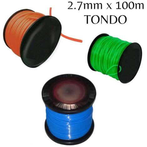Filo Per Decespugliatore Tondo 27 Bobina 100mt Tagliaerba Cavo Matassa