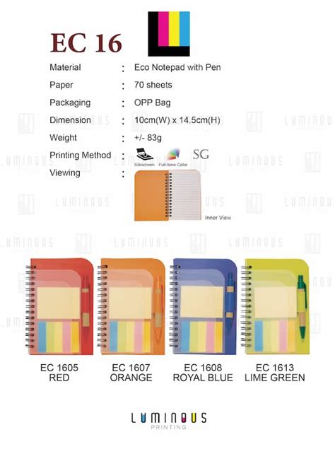 Eco Friendly Notepad Eco Friendly Notepad Printing Luminous Printing