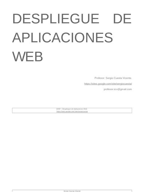 Despliegue De Aplicaciones Web Pdf Pdf Lenguaje De Programación Red Mundial