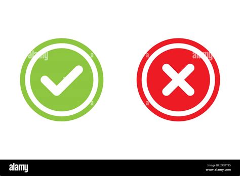Cochez Et Croisez Les Affiches Coche Verte Ok Et Icône X Rouge Vecteur