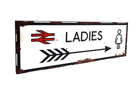 Ladies Real Rusty Metal Sign 58cm X 20cm