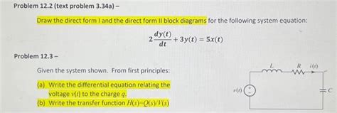 Solved Draw The Direct Form I And The Direct Form Ii Block