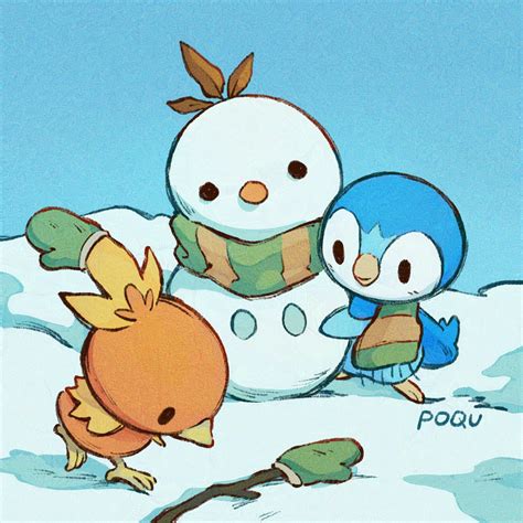 Poqu Piplup Torchic Nintendo Pokemon Commentary English Commentary Highres Artist Name