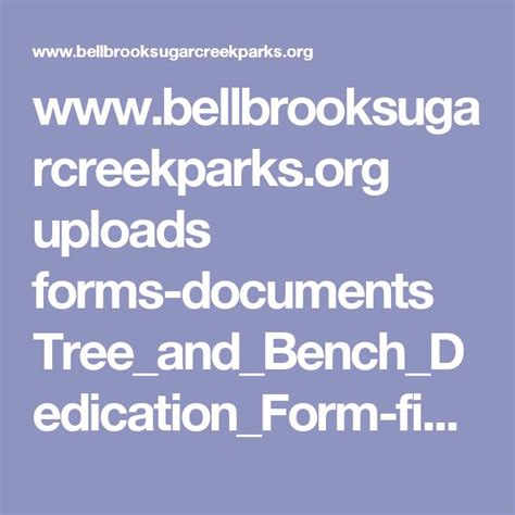 Tree And Bench Dedication Form