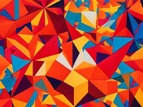 Premium Ai Image Abstract Background Bursting With A Dynamic Explosion Of Geometric Triangles