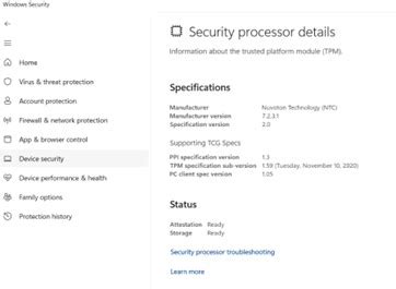 Pluton Security Processor Details Are Not Displayed In Windows Settings Dell Montenegro