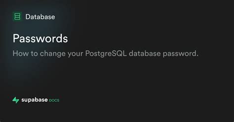 Passwords Supabase Docs