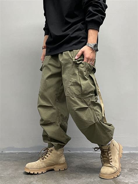Moo Extra Loose Fit Flap Pockets Cargo Trousers Bmsc422 T Fit Pants