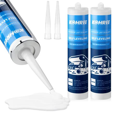 Kohree Rv Roof Sealant 2 Pack Self Leveling Lap Sealant White Rv Caulking For Roofing